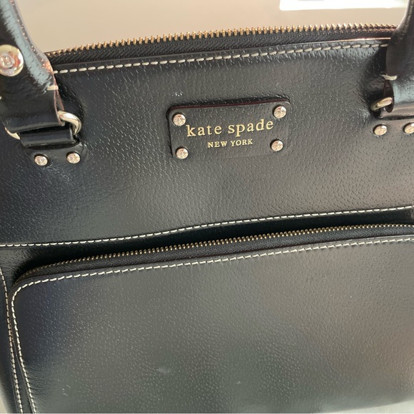 kate spade | Bags | Kate Spade Satchel Black Leather Outside Zipper Top ...